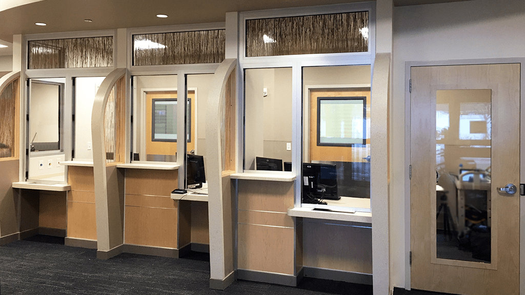 Bulletproof Transaction Windows for a Healthcare Facility